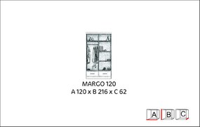 Arkos meble Skříň Margo 120 Barva: Dub sonoma