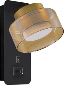 Brilagi - Nástěnná lampa s USB portem AURA LUX 1xGX53/30W/230V černá/zlatá