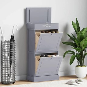 Botník šedý 50 x 28 x 98 cm dřevo pavlovnie 284090