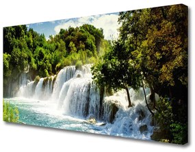 Obraz na plátně Vodopád Příroda Les 125x50 cm