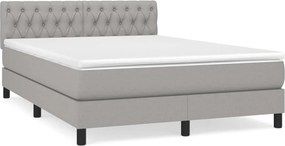 Box spring postel s matrací světle šedá 140 x 190 cm textil 3140289