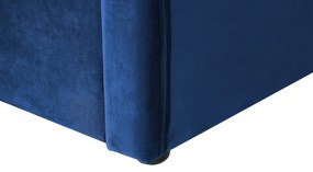 Rozkládací sametová postel 90 x 200 cm modrá MONTARGIS Beliani