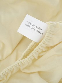 MK Lůžkoviny Jersey prostěradlo s elastanem Deluxe 140 × 200 cm – pastelově žlutá