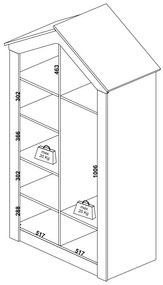 Šatní skříň 2D s osvětlením Boom - dub colorado/šedá