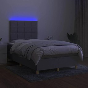 Box spring postel s matrací a LED světle šedá 120x190 cm textil 3270246