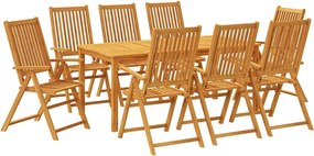 9dílný zahradní jídelní set 180x90x75 cm masivní akáciové dřevo 3295259