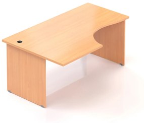 Kancelářský rohový stůl levý Komfort, dřevěná podnož, 160x70/100x76 cm BKA21 11