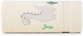 Dětská bavlněná osuška BABY40 Dino 50x90 cm krémový