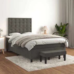 Box spring postel s matrací tmavě šedý 120x190 cm samet 3270494