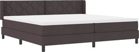 Postel s boxspringem s čelo Tmavě hnědá 200 x 200 cm textil 3341191