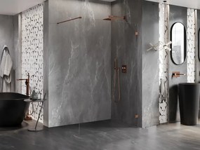Mexen Lunar sprchová stěna pravá 110 x 200 cm, 8mm čiré sklo, růžové zlato, 830-110-000-60-00-P