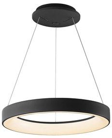 Mantra Niseko II, závěsné kruhové svítidlo LED 30W, 2700-5000K, dálk. ovládání, černá, průměr 38cm
