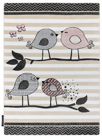 Dětský kusový koberec Ptáčci krémový 120x170cm