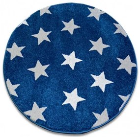 Koberec SKETCH kruh FA68 modro / bíly hvězdy