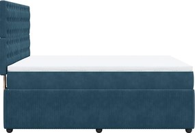 Box spring postel s matrací modrá 140 x 190 cm samet 3294650