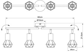 Globo 54802S-4H - Bodové svítidlo XARA 4xE14/40W/230V