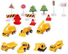 Creative Corner Letadlo Transporter + 6 vozů stavební vozidla boční/přední
