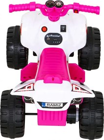 Ramiz Dětská elektrická čtyřkolka na baterie růžová + motor 25W