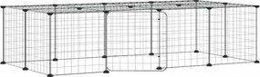 20panelová ohrádka pro zvířata s dvířky černá 140 x 70 x 35 cm ocel 3114055
