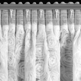 ZÁCLONA NA PÁSCE EVA MINGE ROSES1 140X270 CM BÍLÁ