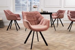 Designová jídelní židle Miramar Style růžová samet