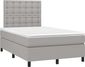 Box spring postel s matrací a LED světle šedá 120x190 cm textil 3270225
