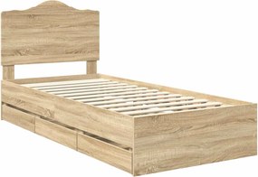Rám postele s čelo Sonoma dub 100 x 200 cm Inženýrské dřevo 3413445