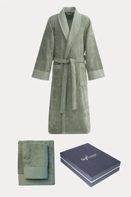 Pánský župan AXEL + ručník + osuška + dárkový box S Khaki