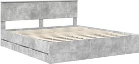 Rám postele s čelo Betonově šedá 180 x 200 cm Inženýrské dřevo 3410682