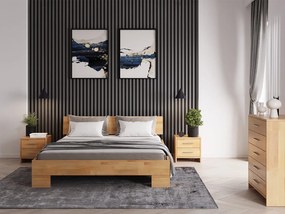 Vysoká postel z bukového dřeva 120x200 cm Alemria