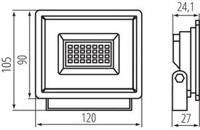 LED reflektor Kanlux Miledo GRUN NV LED-20-B 20W neutrální bílá 31391