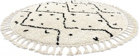 Dywany Łuszczów, Kusový koberec Berber Tetuan B751 cream kruh, 120x120 (průměr) kruh, bílá, ložnice