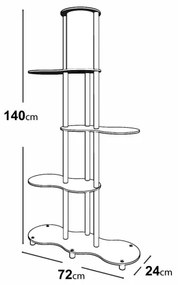 Stojací lampa s poličkami NOTO 1xE27/40W/230V hnědá/černá