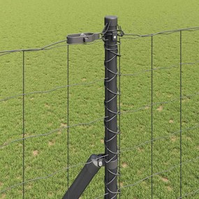Euro plotové kotvení 10 x 1,6 m Ocel potažená PVC Šedá Síťovina 3350400