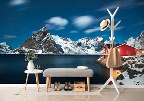 Samolepící fototapeta noční krajina v Norsku - 450x300 cm