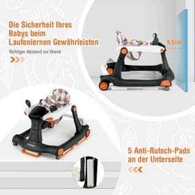 Costway 2 v 1 dětské chodítko Skládací dětské chodítko černé, černý