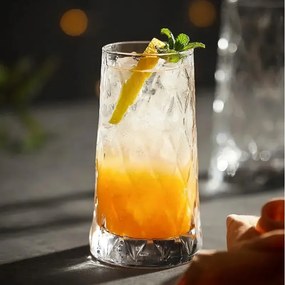 Flamenco Mystique Sada 3 vysokých vlnitých sklenic 475 ml ze silného skla SZK184ZESTAW3 na pití vody a nápojů