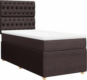 Box spring postel s matrací tmavě hnědá 80x200 cm textil 3291893