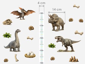 Metr realističtí dinosauři textilní přelepitelné samolepky na zeď výška 160 cm