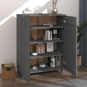 Botník HAMAR tmavě šedý 85 x 40 x 108 cm masivní borovice 340518