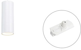 Designové závěsné svítidlo bílé vč. adaptéru na kolejnici 1-fázové - Iconic Tubo