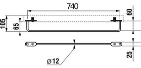 Jika Tigo Čelní držák ručníků pro umyvadlo 80 cm, nerez H3812120040001