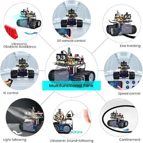 KEYESTUDIO Robotický tank Caterpillar V3.0 / Arduino STEM stavebnice /