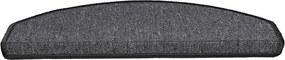 Schodové rohože 15 ks 65 x 24 x 4 cm antracitové, půlkulaté, velké 133884