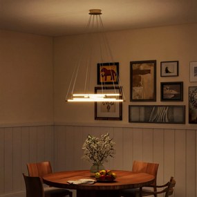 HOMCOM Stropní svítidlo LED, 50 W, 5 nastavitelných světelných trubic, přizpůsobitelné, stropní svítidlo do obývacího pokoje, jídelny, kuchyně, zlatá…