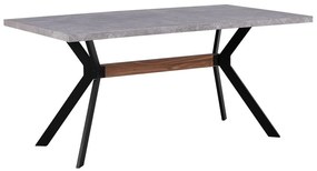 Jídelní stůl s betonovým efektem 160 x 90 cm šedý/černý BENSON Beliani