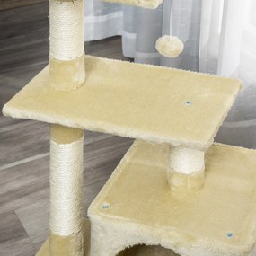 Škrabadlo PawHut se sisalem, kočičí strom s plošinami, jeskyně na spaní, škrabadlo, stáj, vnitřní kočičí domeček, 50x30x80cm| Aosom