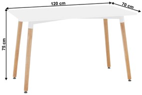 Bílý jídelní stůl DIDIER 4 NEW 120x70 cm