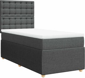 Box spring postel s matrací tmavě šedá 90x200 cm textil 3291954