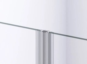 Sanswiss DIVERA D22T2+D22F1 sprchový kout čtvercový 100x100 cm Profil: Aluchrom, Sklo: Bílé linky 88, Rozměr: 100x100 cm